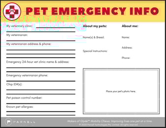 Downloadable Pet Emergency Info Sheet | Parnell Living Science